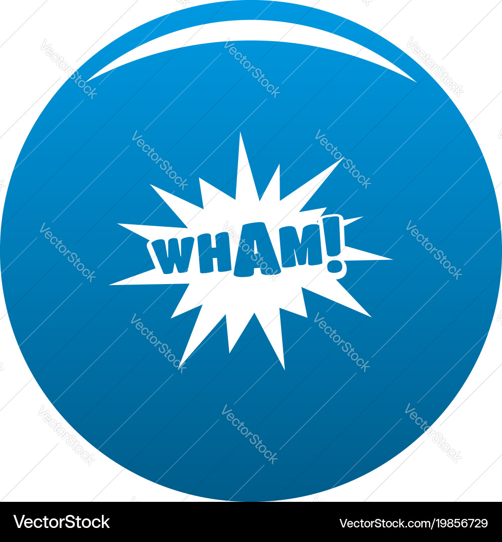 Comic boom wham icon blue Royalty Free Vector Image