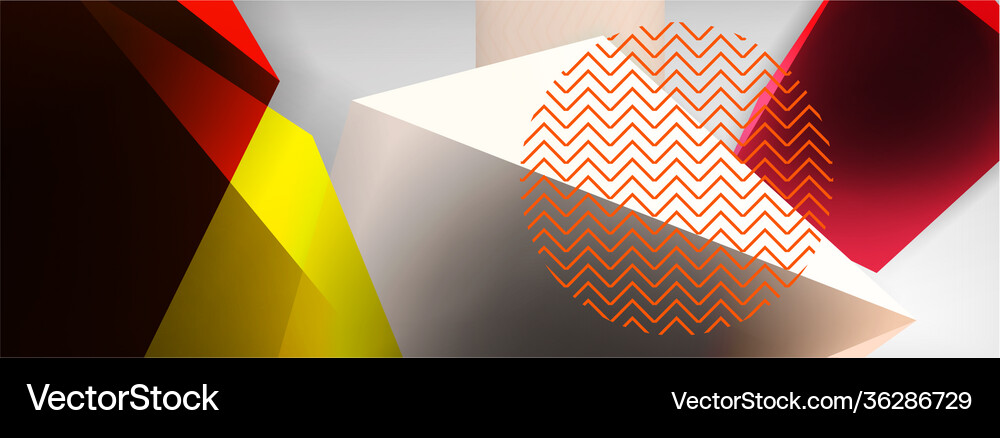 Low poly 3d geometric shapes minimal abstract Vector Image