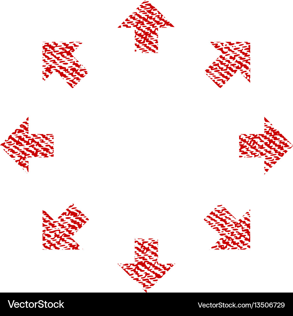 Radial arrows fabric textured icon Royalty Free Vector Image