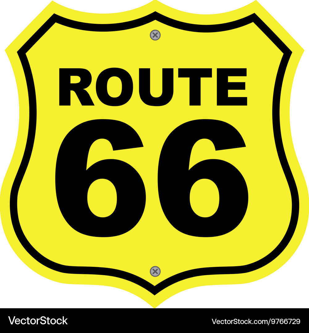 Road Sign - Route 66 Signal Royalty Free Vector Image