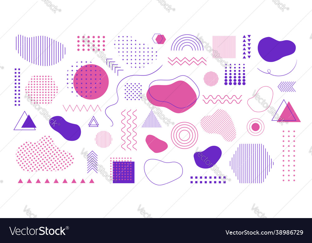 Set abstract different shapes lines Royalty Free Vector