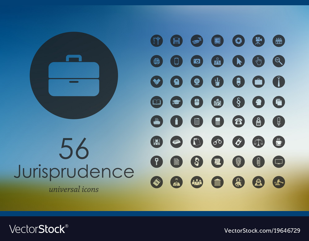 Set of jurisprudence icons Royalty Free Vector Image