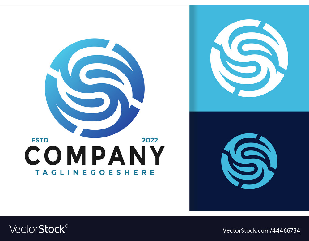 Circle letter s wave logo design brand identity Vector Image
