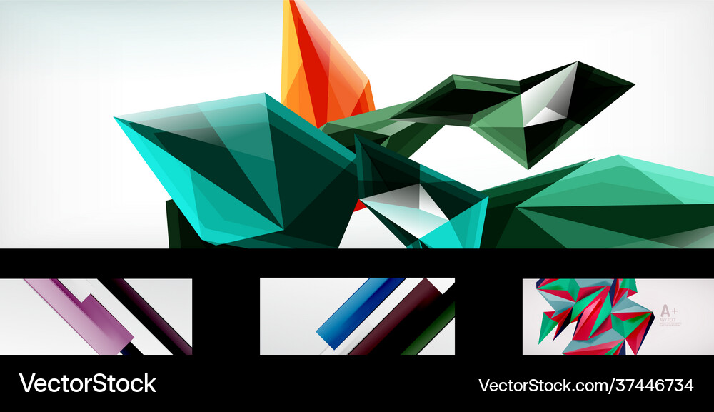 Geometric wallpaper design template set Royalty Free Vector