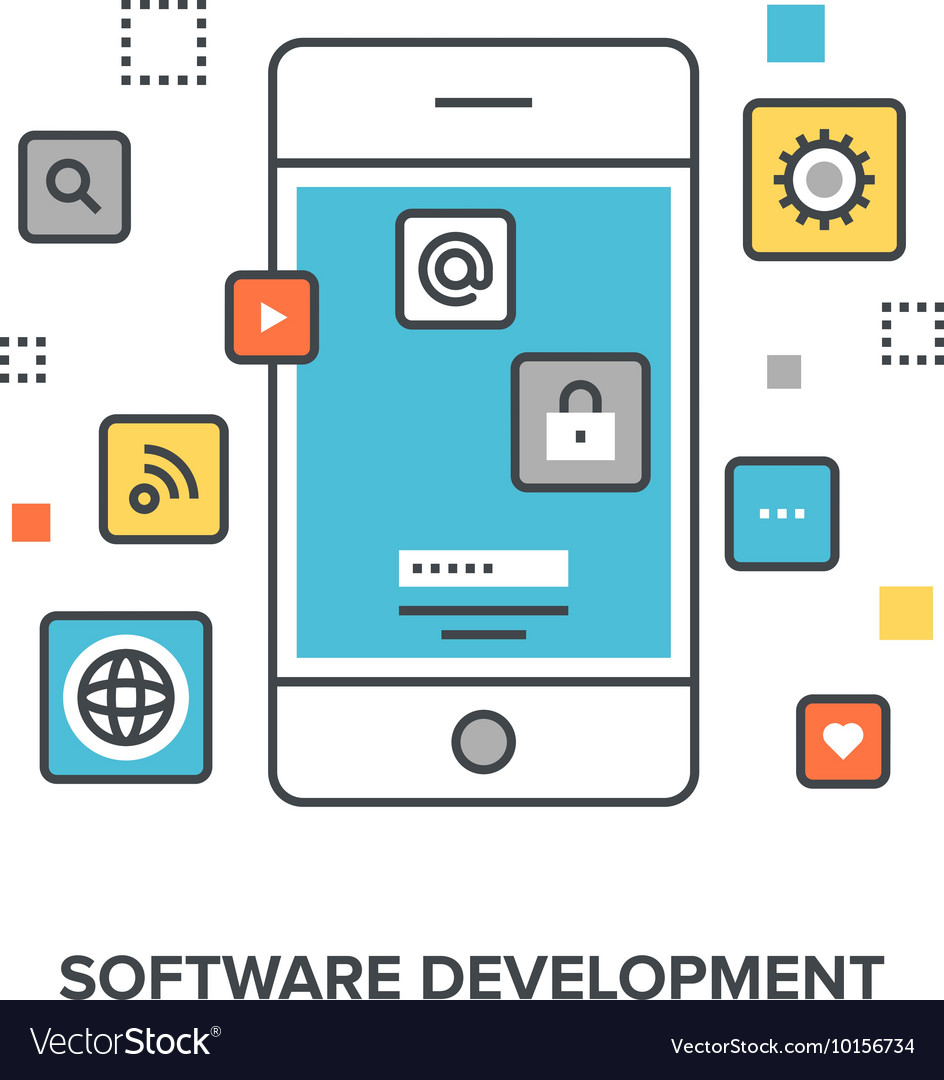 Software development concept Royalty Free Vector Image