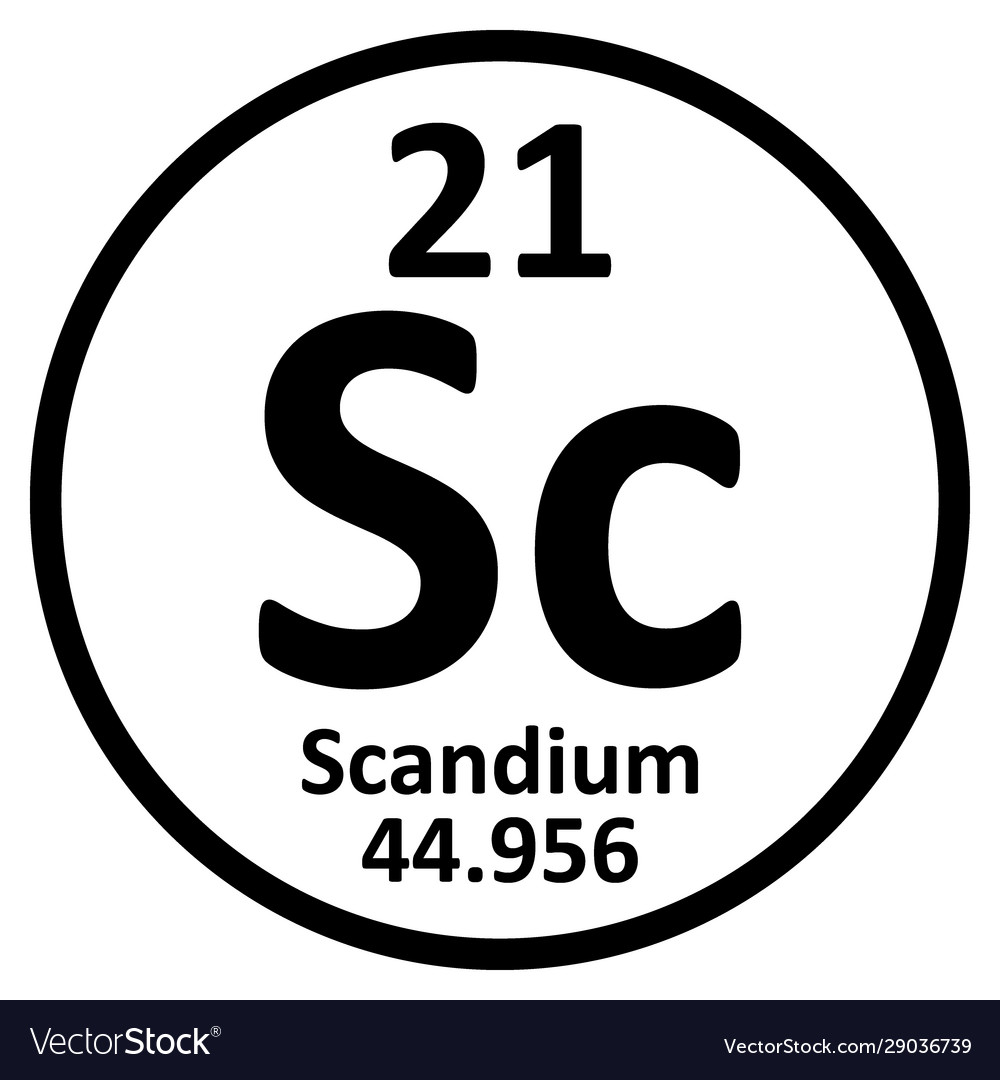 Periodic table element scandium icon Royalty Free Vector