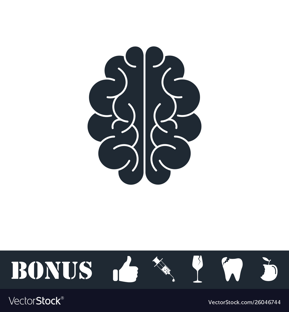 Brain icon flat Royalty Free Vector Image - VectorStock