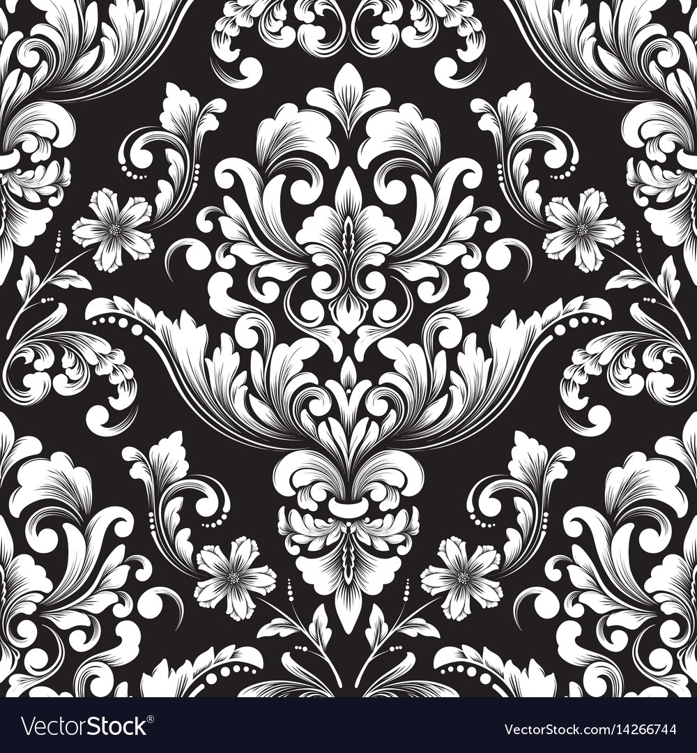 Damask seamless pattern element classical luxury Vector Image