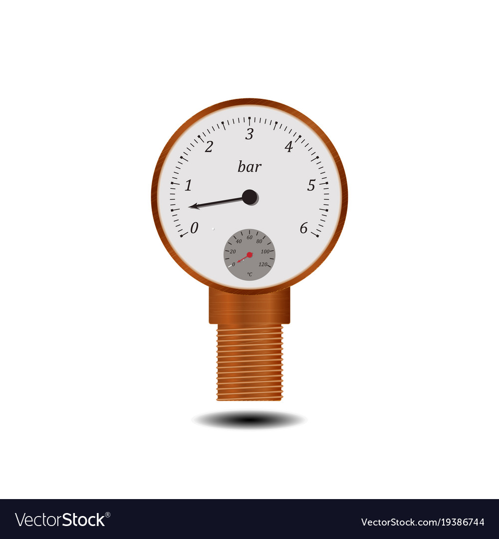 Manometer with temperature scale Royalty Free Vector Image