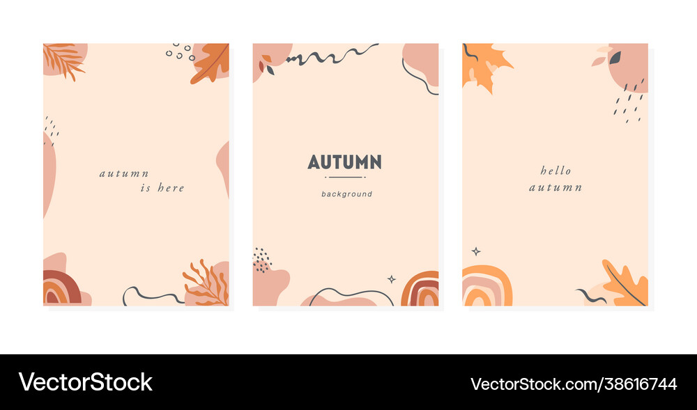 Set trendy abstract autumn vertical templates Vector Image