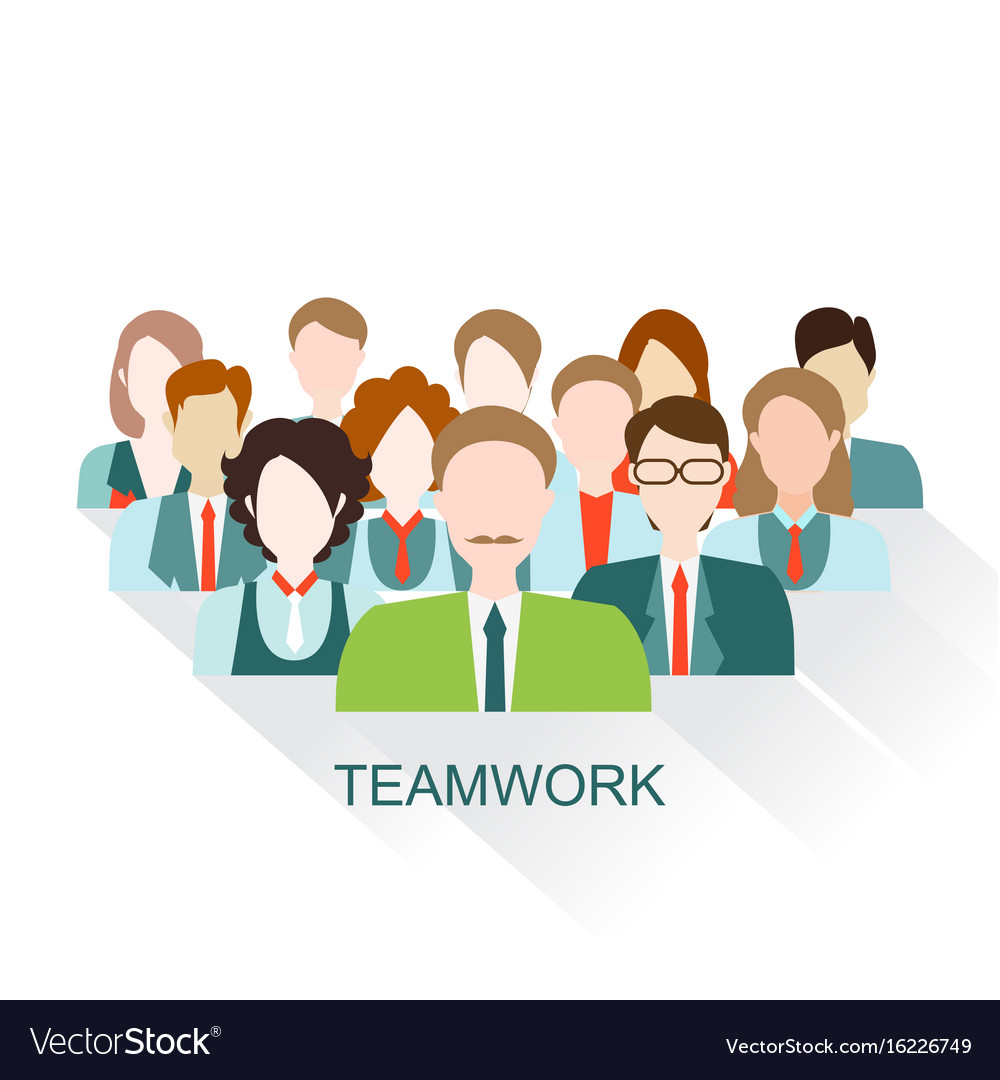 Business people group in flat style Royalty Free Vector