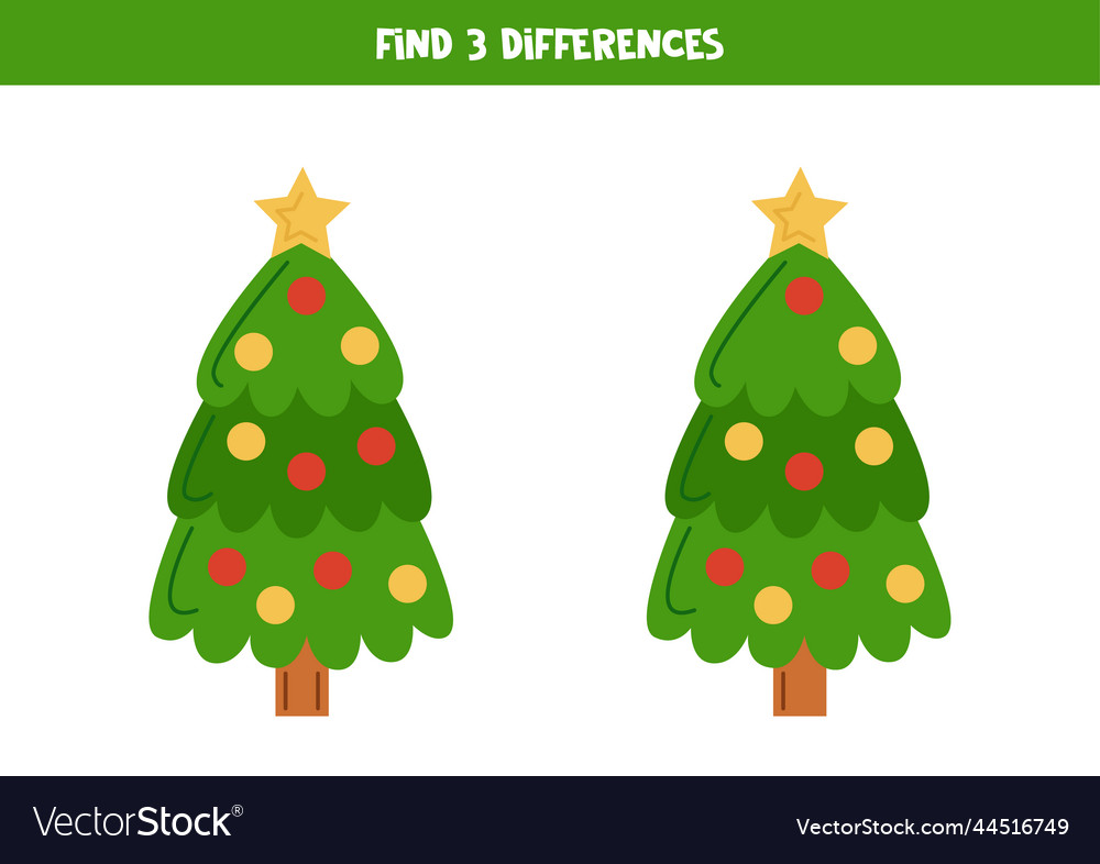 Find three differences between two pictures Vector Image