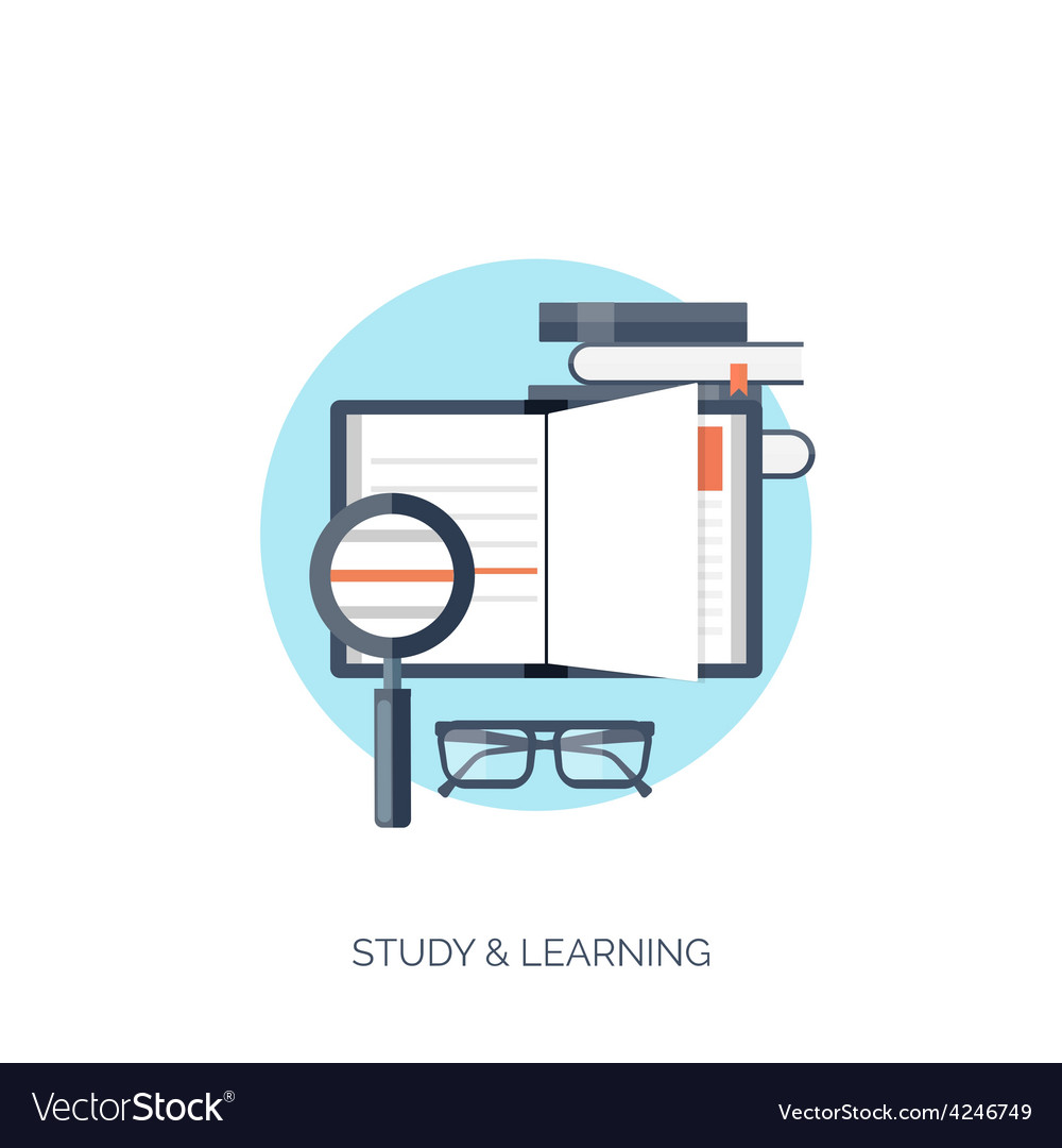 Flat study and learning Royalty Free Vector Image
