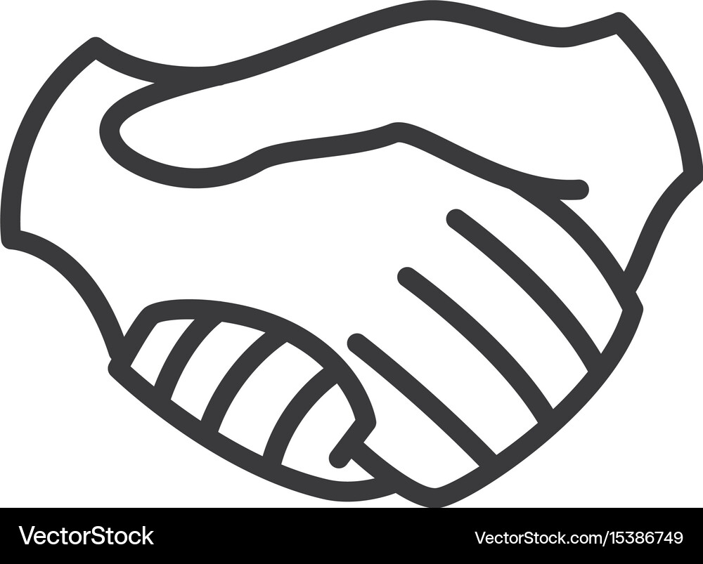 Handshake business symbol Royalty Free Vector Image