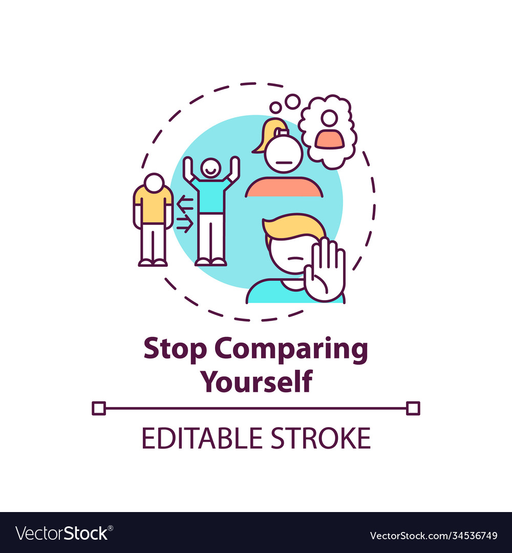 Stop comparing yourself concept icon Royalty Free Vector