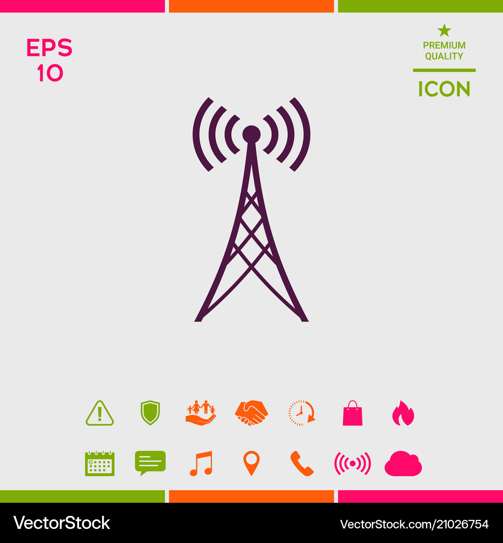 Antenna icon symbol Royalty Free Vector Image - VectorStock