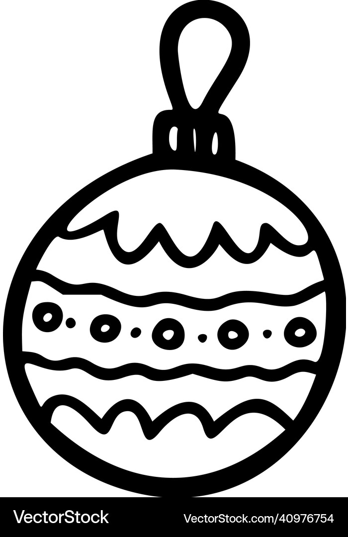 Christmas toy outline hand drawn logo element Vector Image