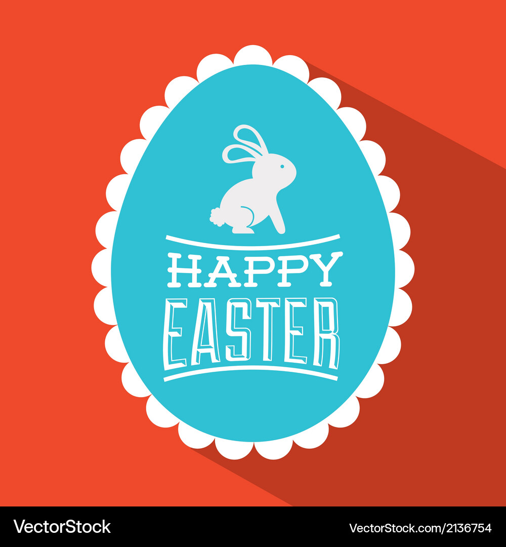 Happy easter over red background Royalty Free Vector Image