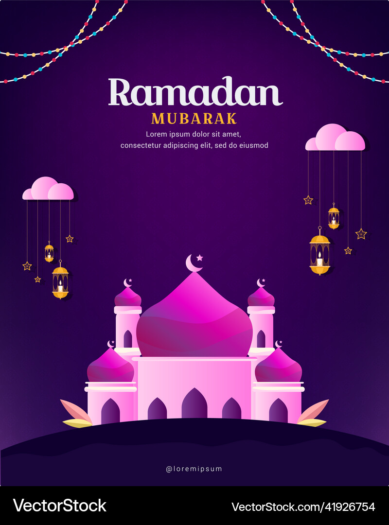 Happy ramadan islamic design template Royalty Free Vector