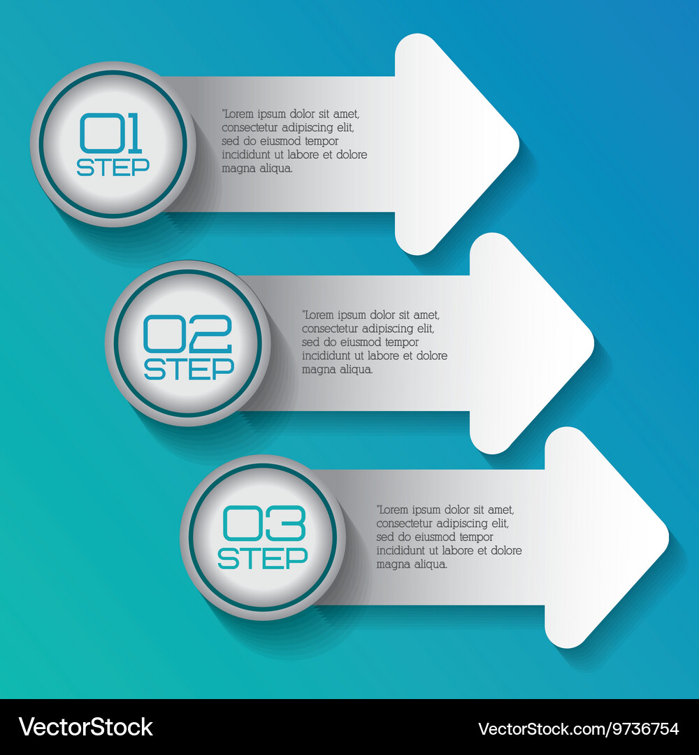Infographic icon steps design graphic Royalty Free Vector