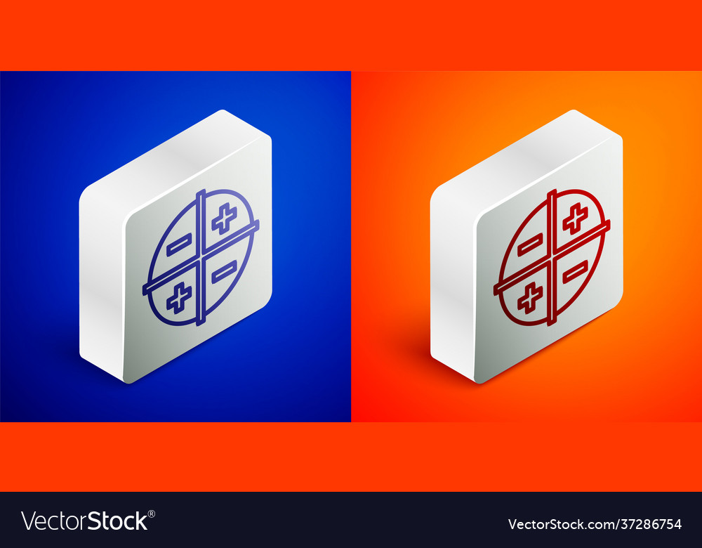 Isometric Line Xyz Coordinate System Icon Isolated