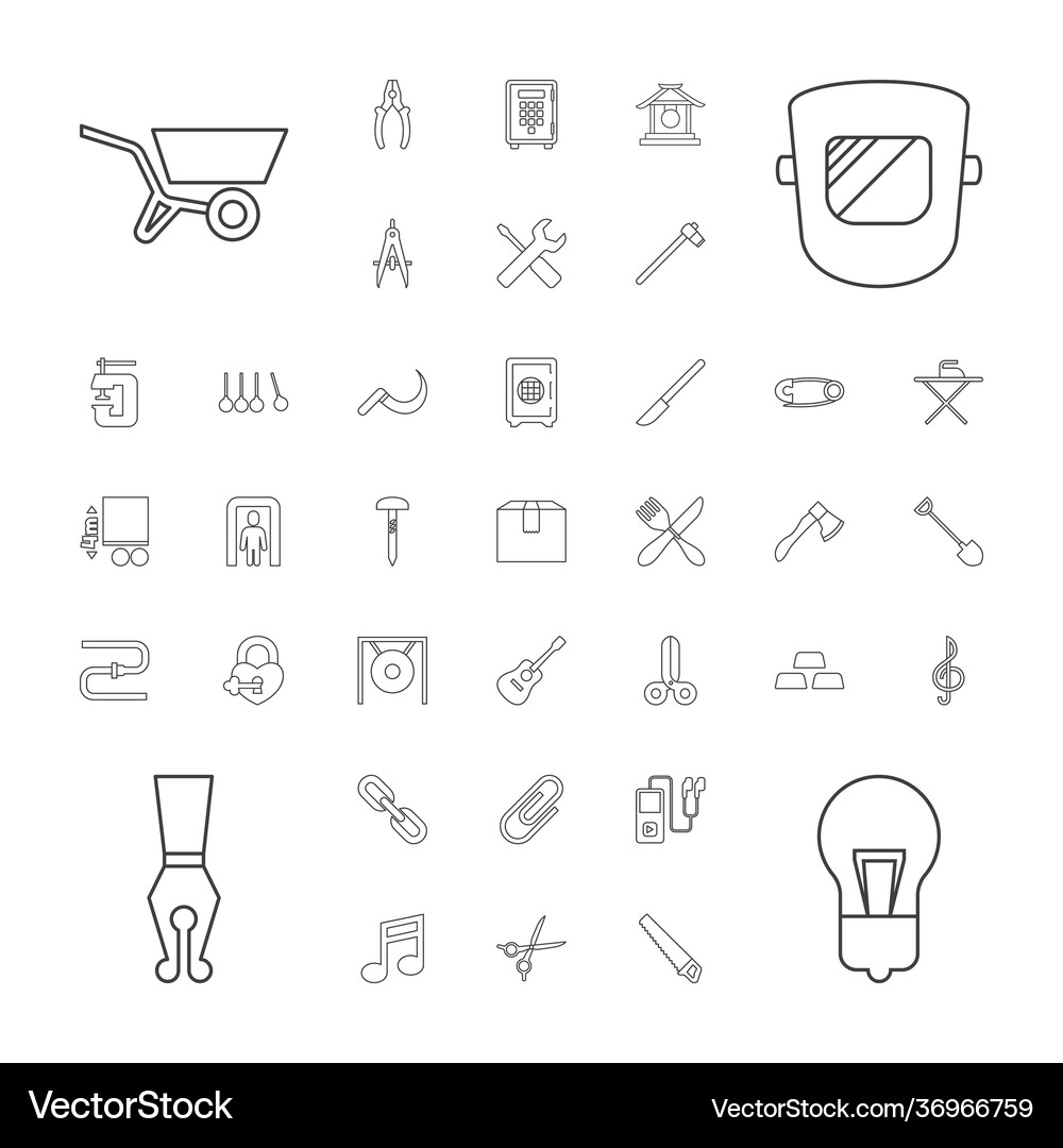 37 metal icons Royalty Free Vector Image - VectorStock