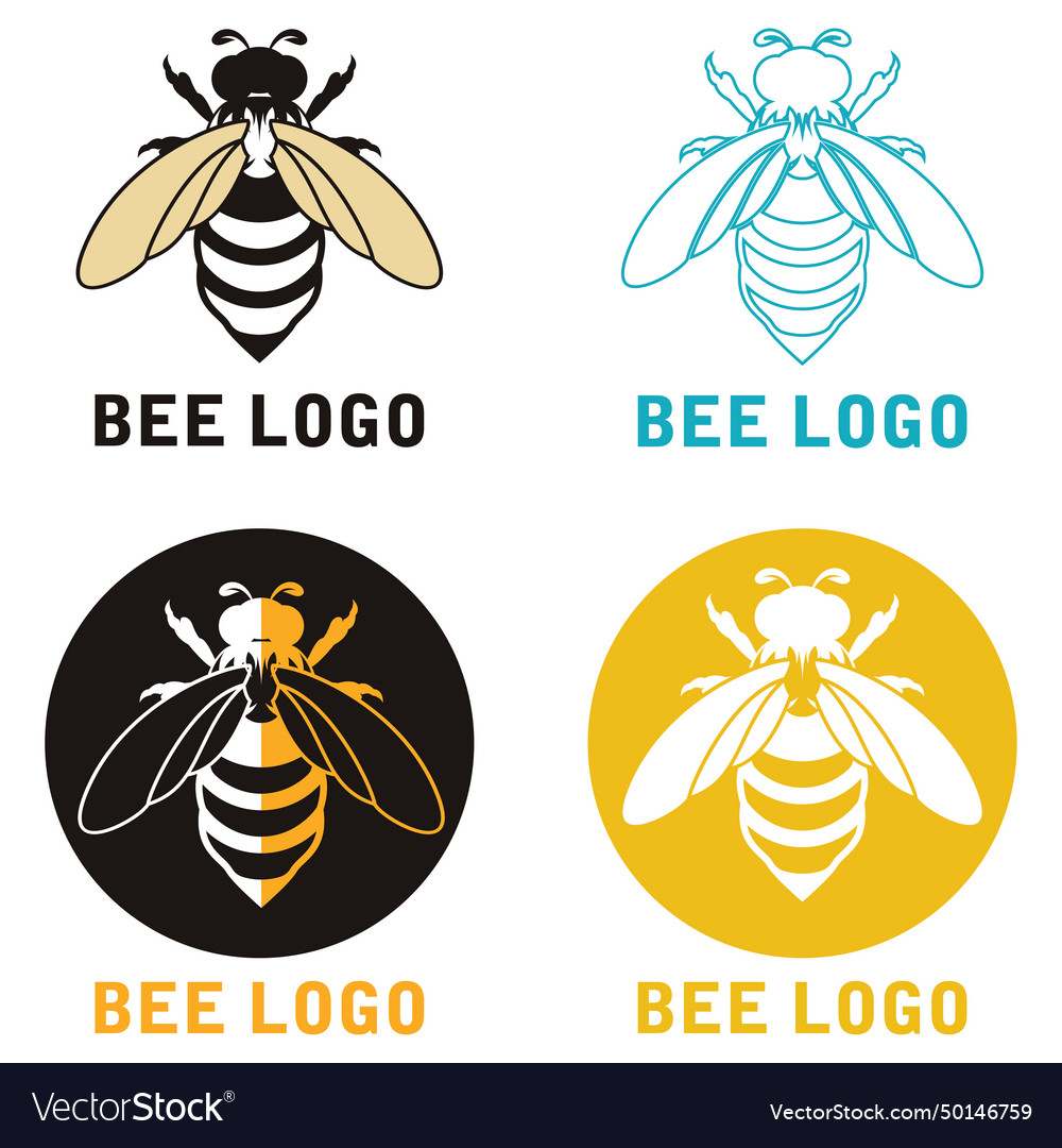 Bee logo design icon Royalty Free Vector Image Bee logo design icon Royalty Free Vector Image