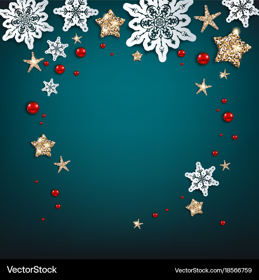 Christmas blue frame Royalty Free Vector Image
