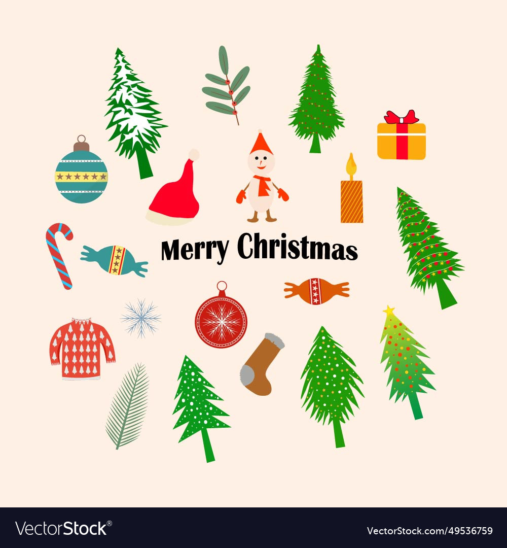 Set of christmas elements design Royalty Free Vector Image