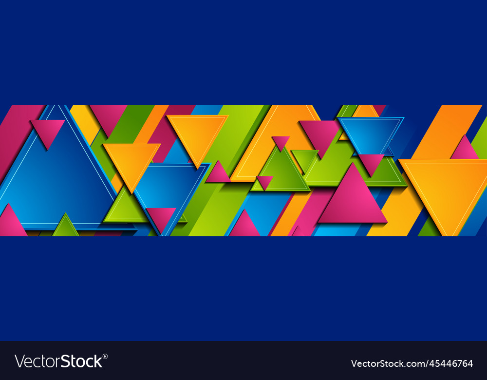 Colorful triangles abstract geometric background Vector Image