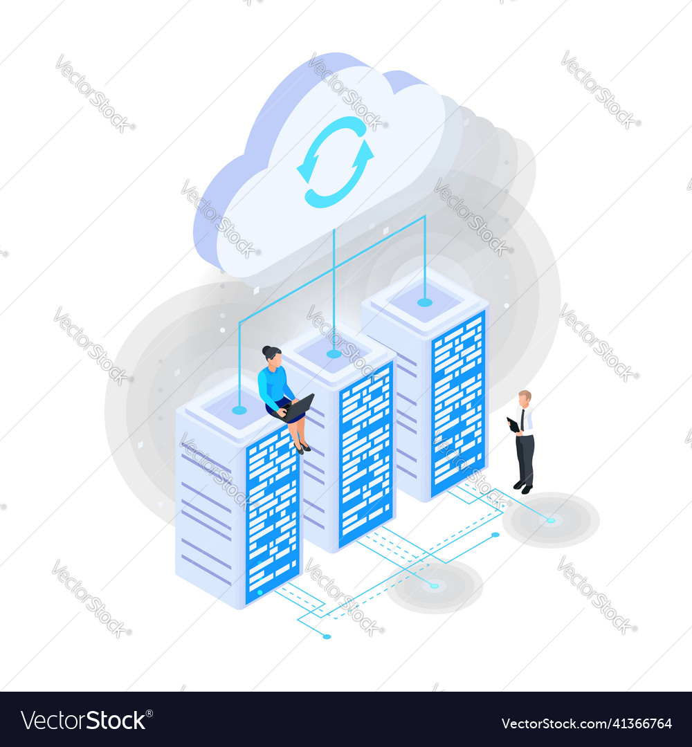 Connect to cloud composition Royalty Free Vector Image