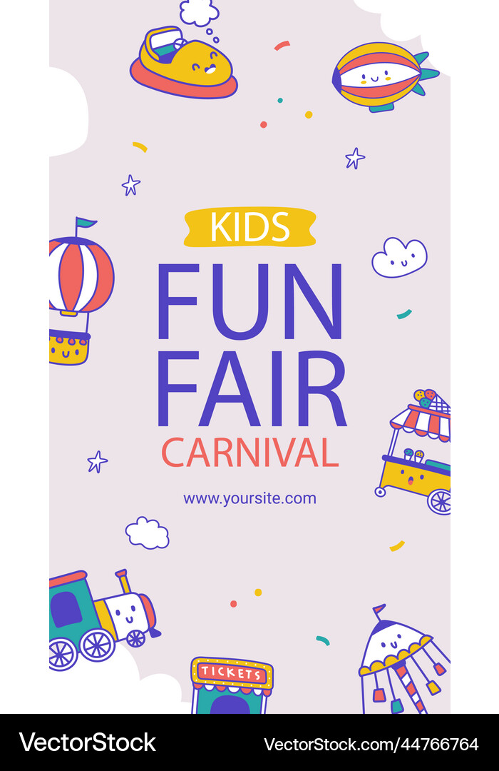Hand drawn funfair entertainment stories Vector Image