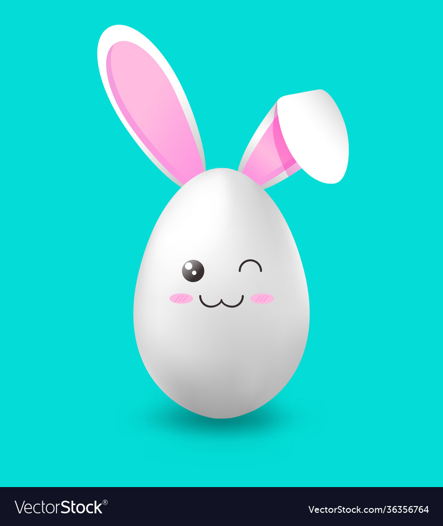 Happy easter easter egg with rabbit ears Vector Image