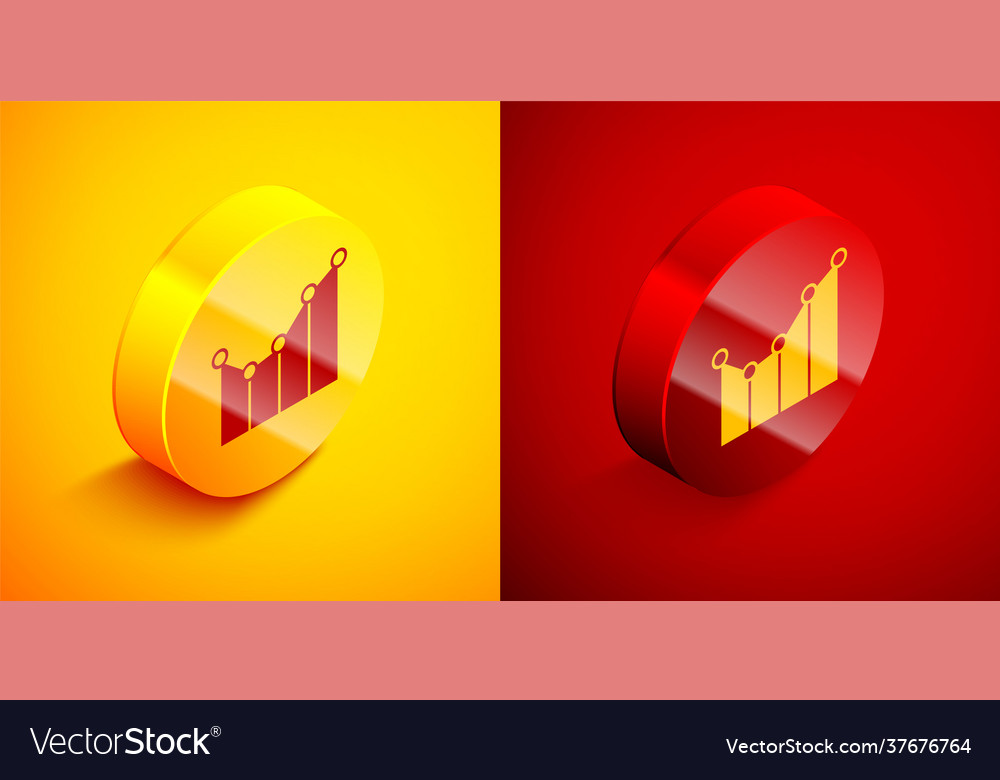 Isometric Graph Schedule Chart Diagram Royalty Free Vector 