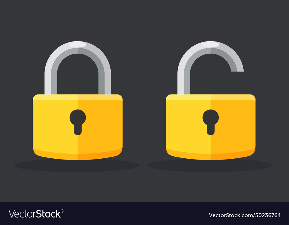 Lock and unlock padlocks icons Royalty Free Vector Image Lock and unlock padlocks icons Royalty Free Vector Image