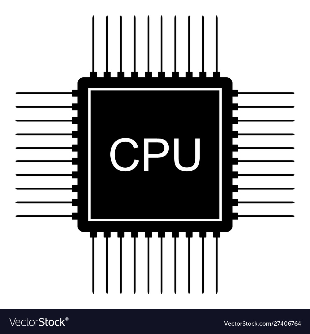 Processor icon on white Royalty Free Vector Image