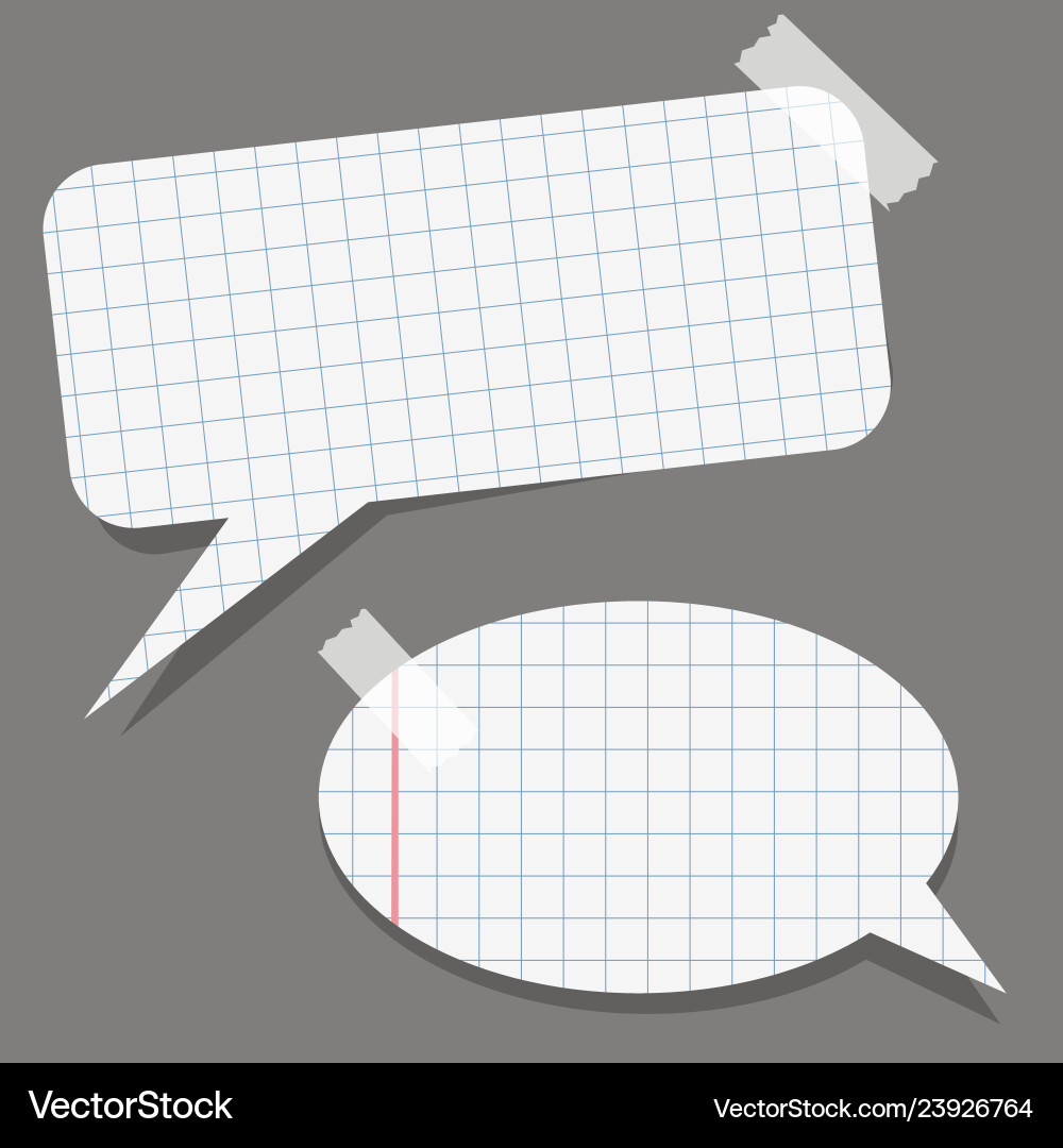 Two paper bubble stickers with the tape Royalty Free Vector