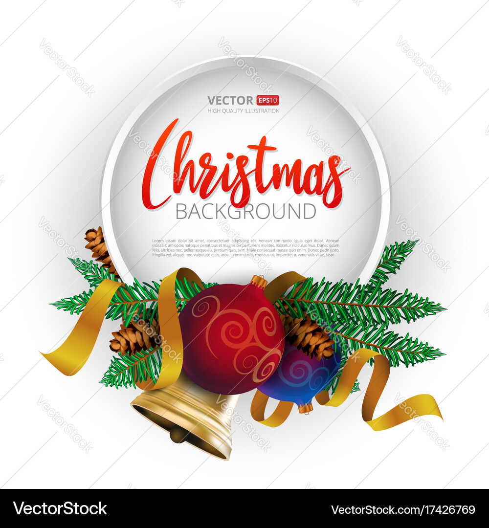 Christmas round frame design Royalty Free Vector Image