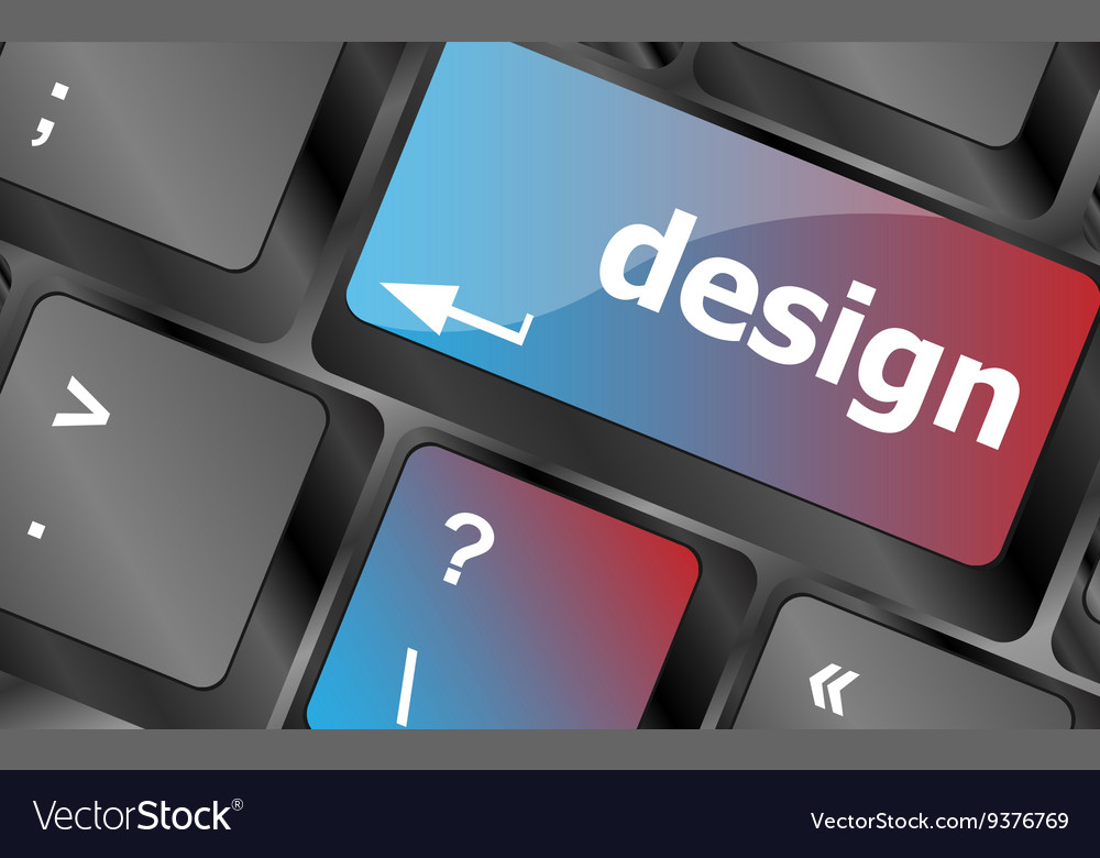 Design word on keyboard keys button keyboard Vector Image