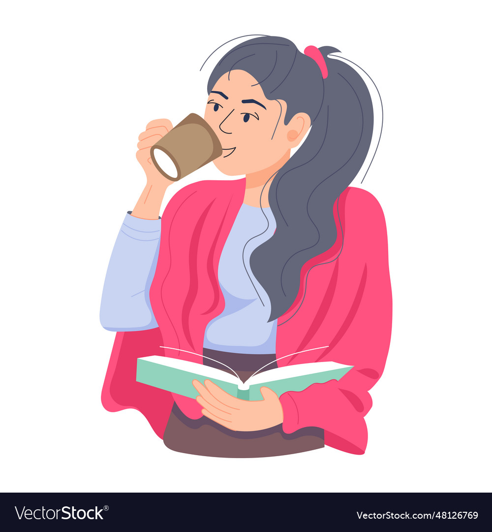 Drinking tea Royalty Free Vector Image - VectorStock
