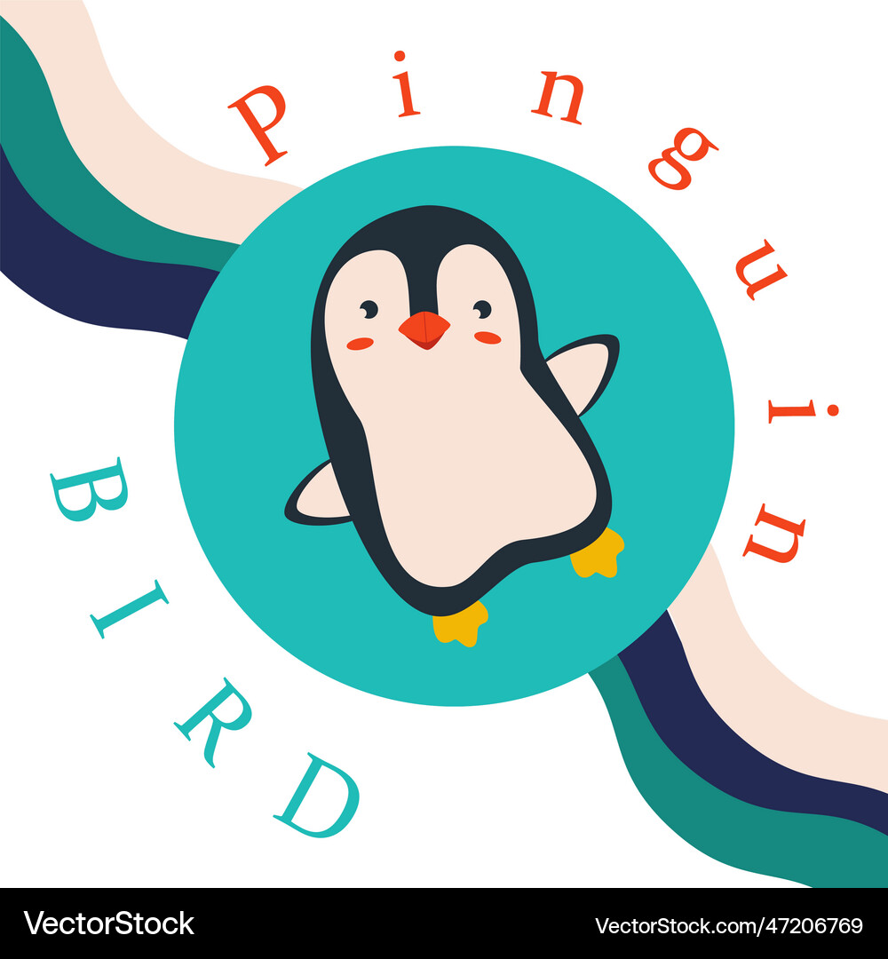 Poster banner with penguin bird and text Vector Image