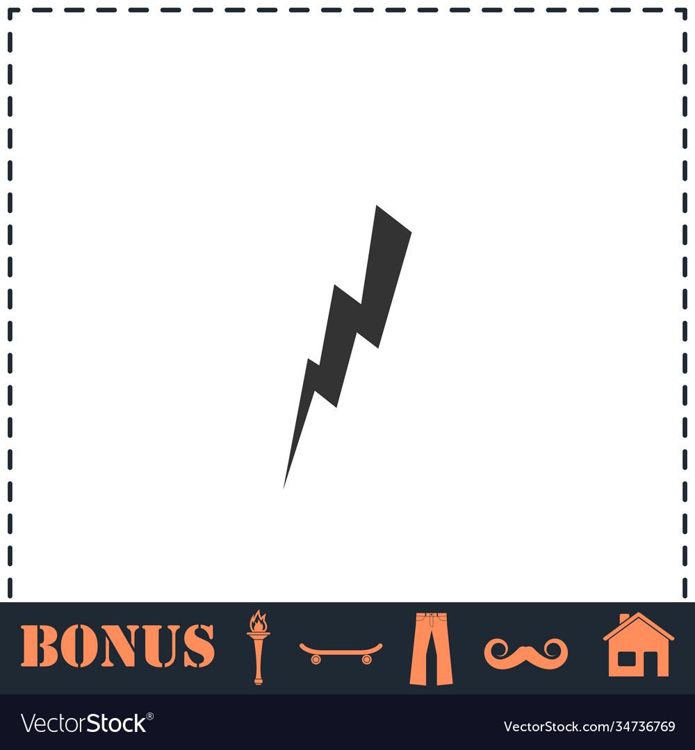 Thunder icon flat Royalty Free Vector Image - VectorStock