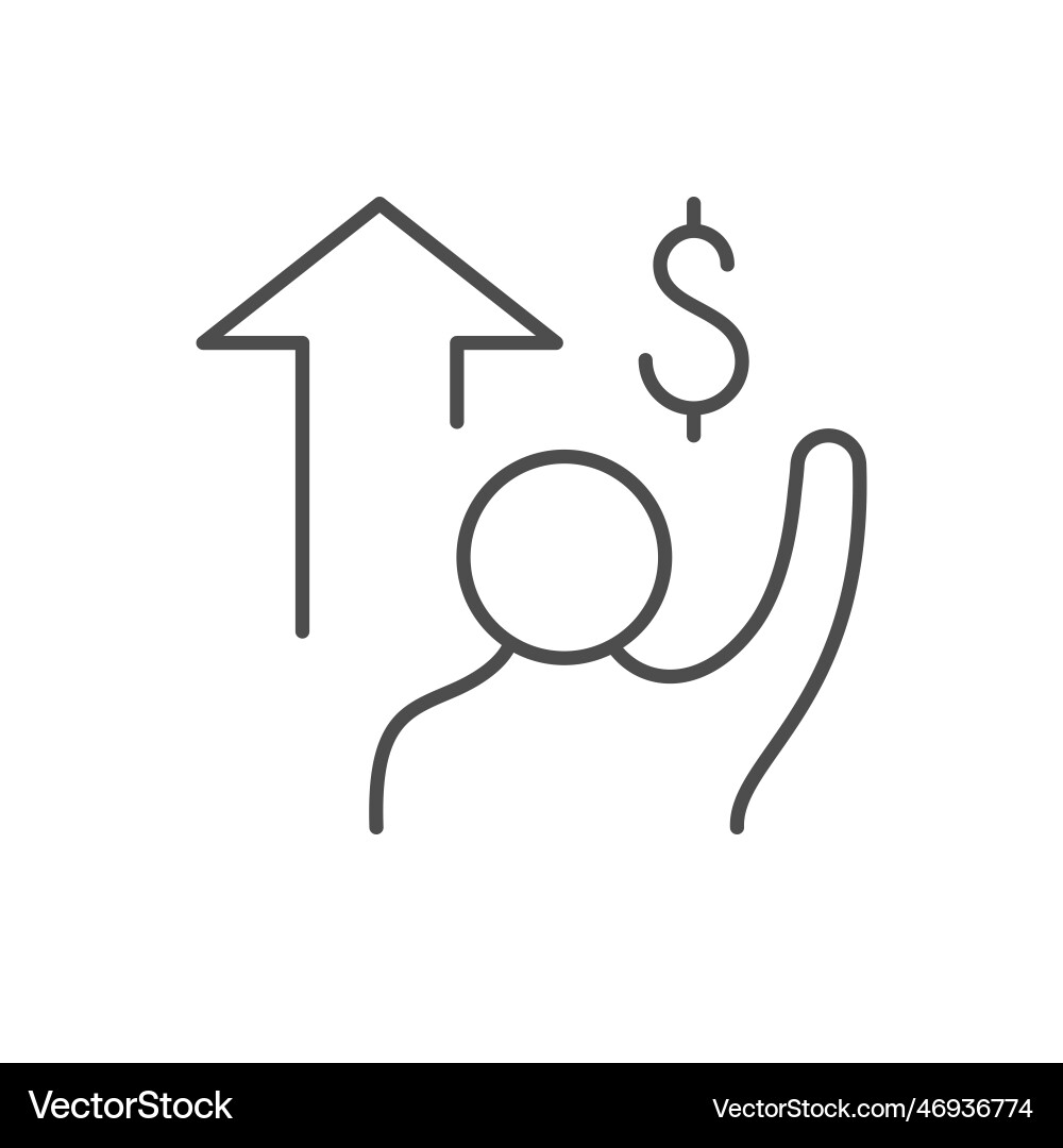 Bidding process line outline icon Royalty Free Vector Image
