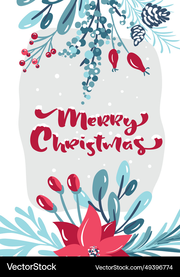 Christmas floral card Royalty Free Vector Image