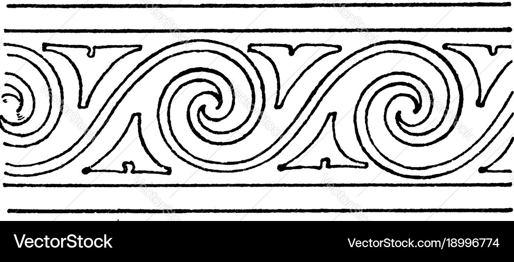 Evolute spiral modern border is a wavelike Vector Image