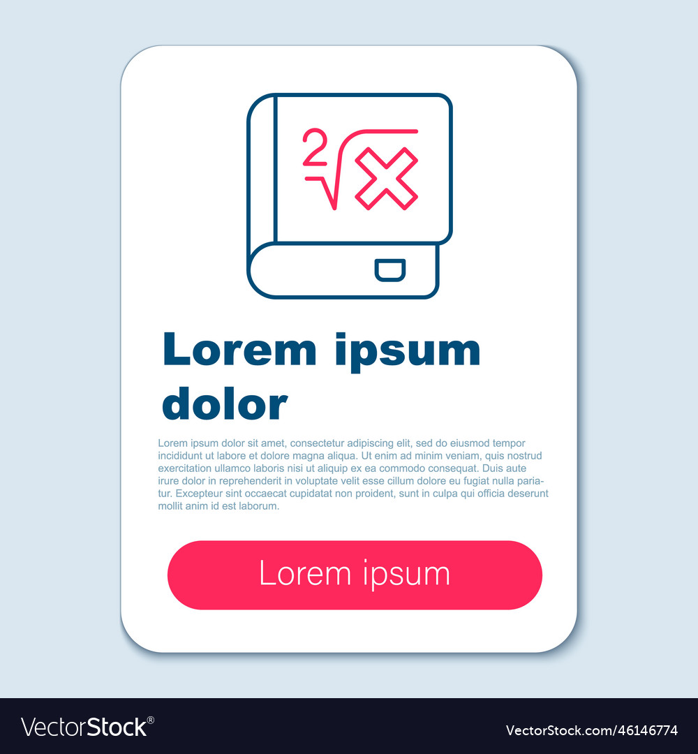 Line Book With Word Mathematics Icon Isolated Vector Image