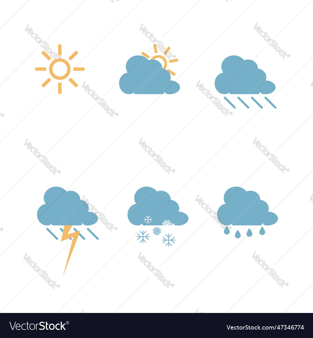 Simple weather icon set Royalty Free Vector Image Simple weather icon set Royalty Free Vector Image