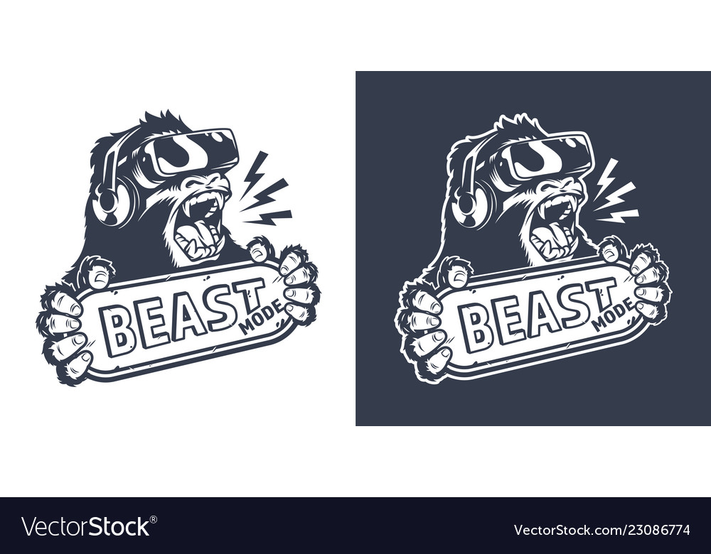 Vintage monochrome gaming logo Royalty Free Vector Image Vintage monochrome gaming logo Royalty Free Vector Image