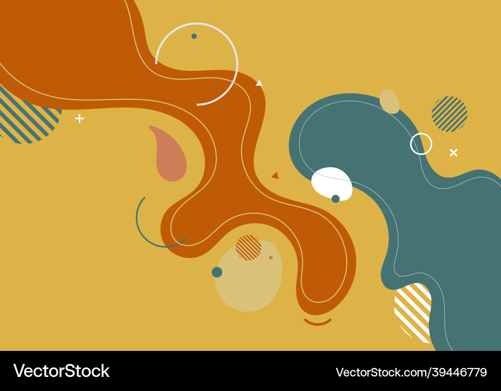 Abstract modern template blue and orange organic Vector Image