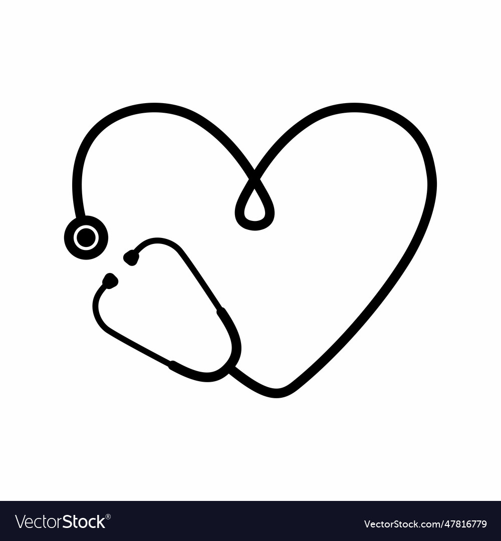 Medical Stethoscope Outline Style Icon Royalty Free Vector